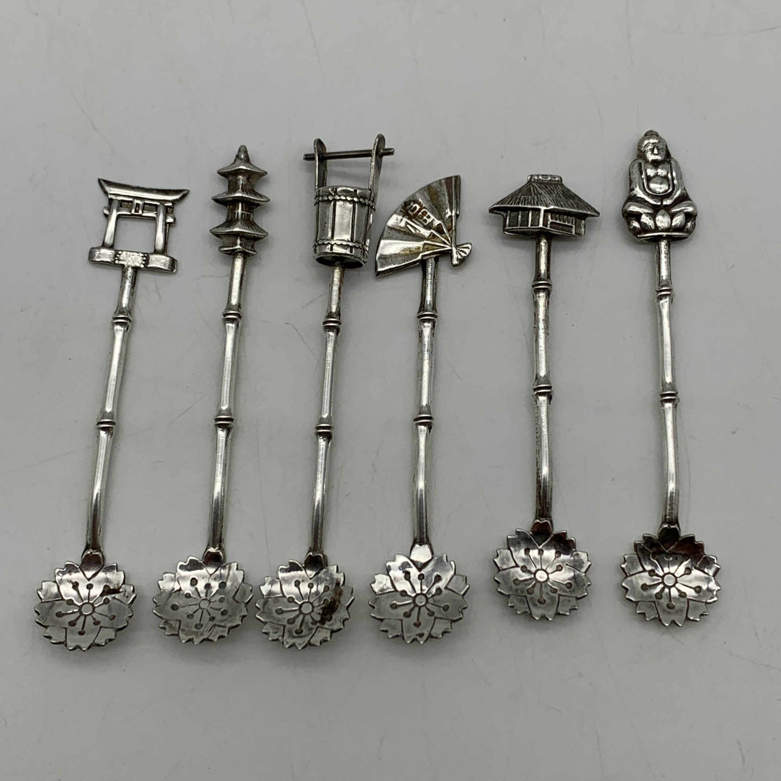 Six Small Vintage ‘Japanese’ Sterling Silver Spoons - Keepsakes